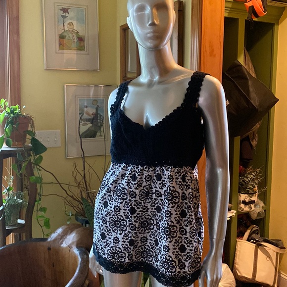 Grace Elements | Tops | Grace Elements Black And White 0 Cotton Crochet ...